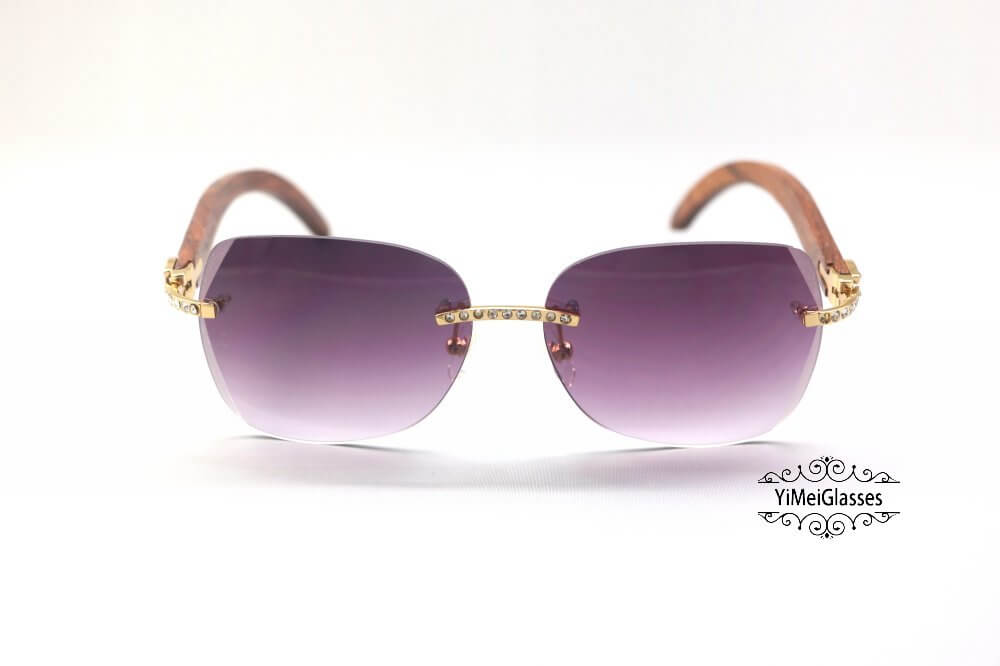 Cartier Wooden Diamond Beveled Edge Lens Sunglasses CT3524012 ...