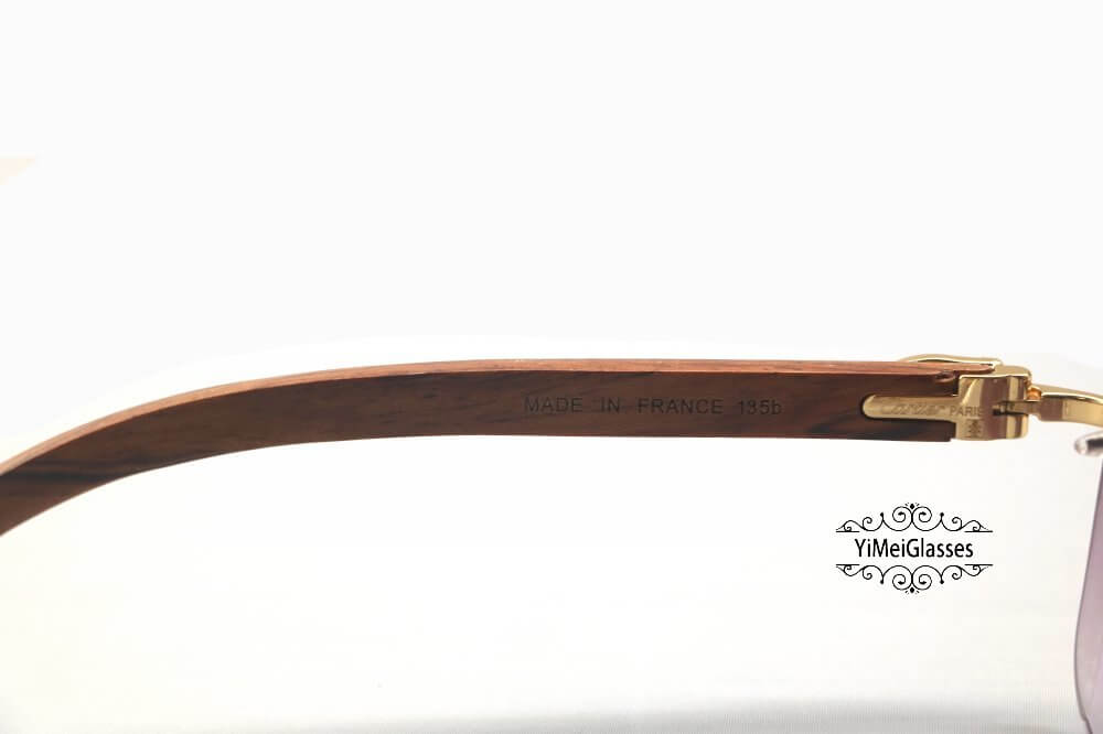 Cartier Wooden Diamond Beveled Edge Lens Sunglasses CT3524012 ...