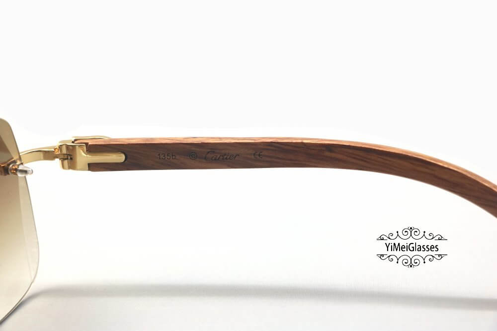 Cartier Wooden Diamond Beveled Edge Lens Sunglasses CT3524012 ...