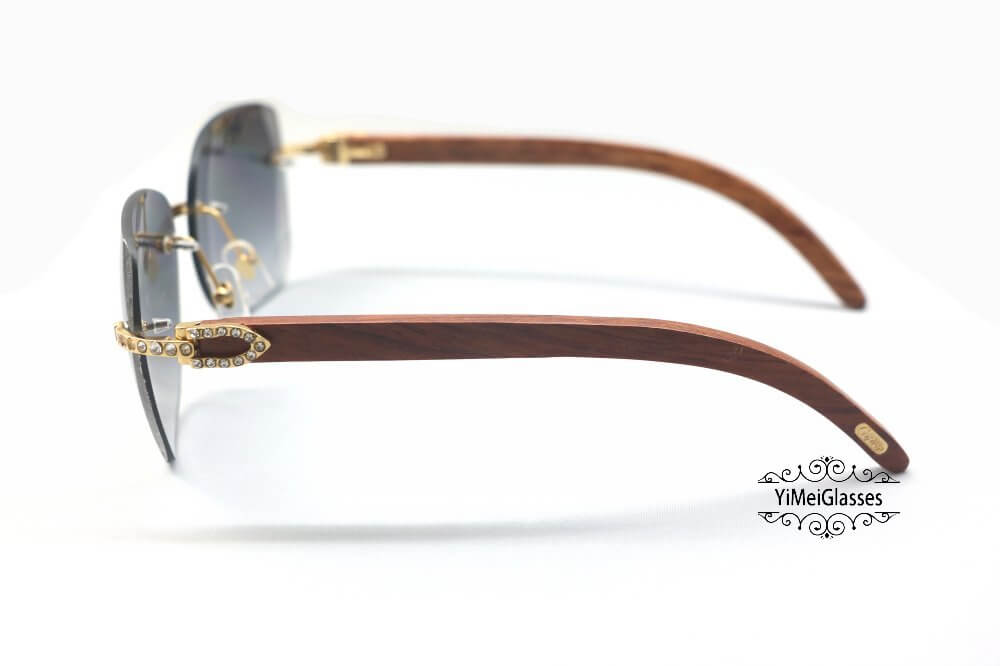 Cartier Wooden Diamond Beveled Edge Lens Sunglasses CT3524012 ...