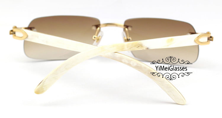 Cartier Sunglasses Buffalo Horn Rimless Classic Metal-Yimeiglasses