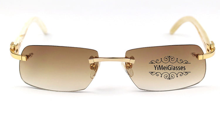 Cartier Sunglasses Buffalo Horn Rimless Classic Metal-Yimeiglasses