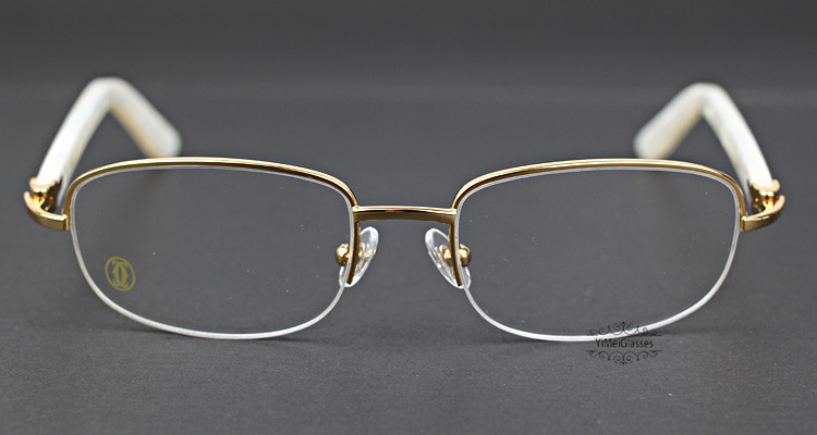 Cartier C Decor Acetate Metal Half Frame Eyeglasses CT5953185 ...