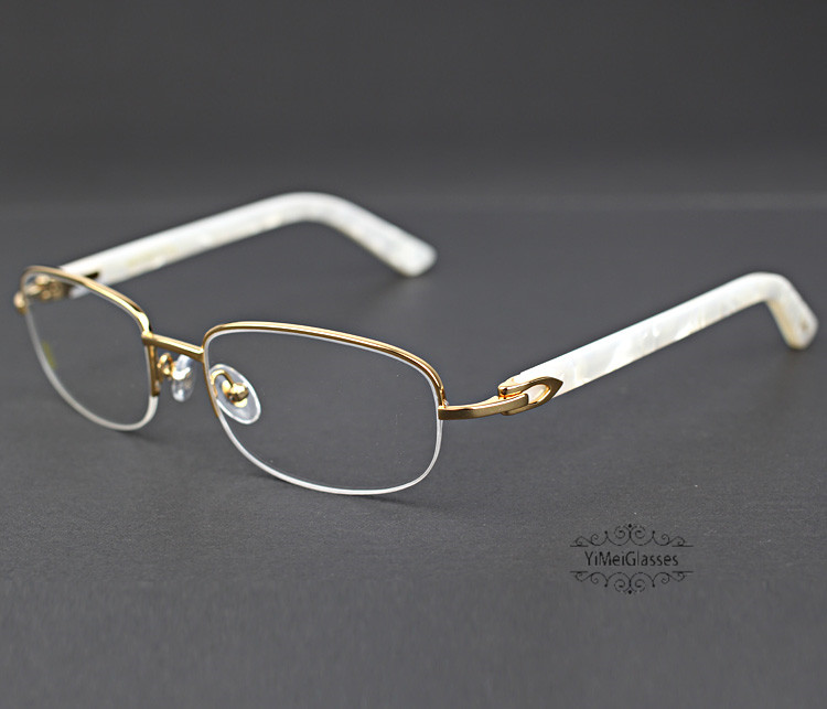 Cartier C Decor Acetate Metal Half Frame Eyeglasses CT5953185 ...