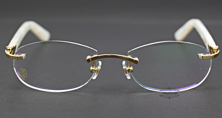 Cartier C Decor Acetate Metal Rimless Eyeglasses CT5952148 – Yimeiglasses