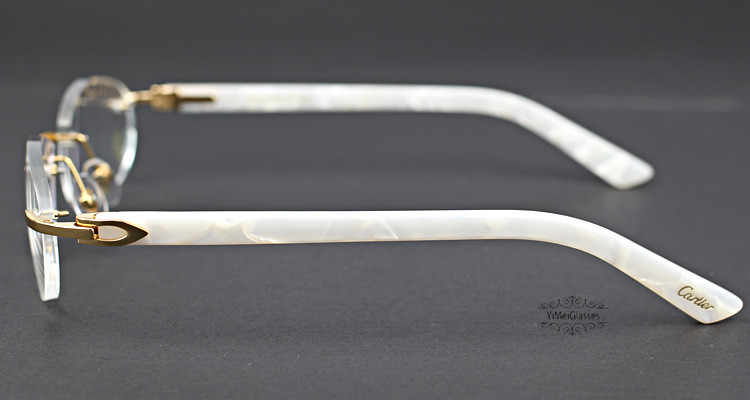 Cartier C Decor Acetate Metal Rimless Eyeglasses CT5952148 – Yimeiglasses