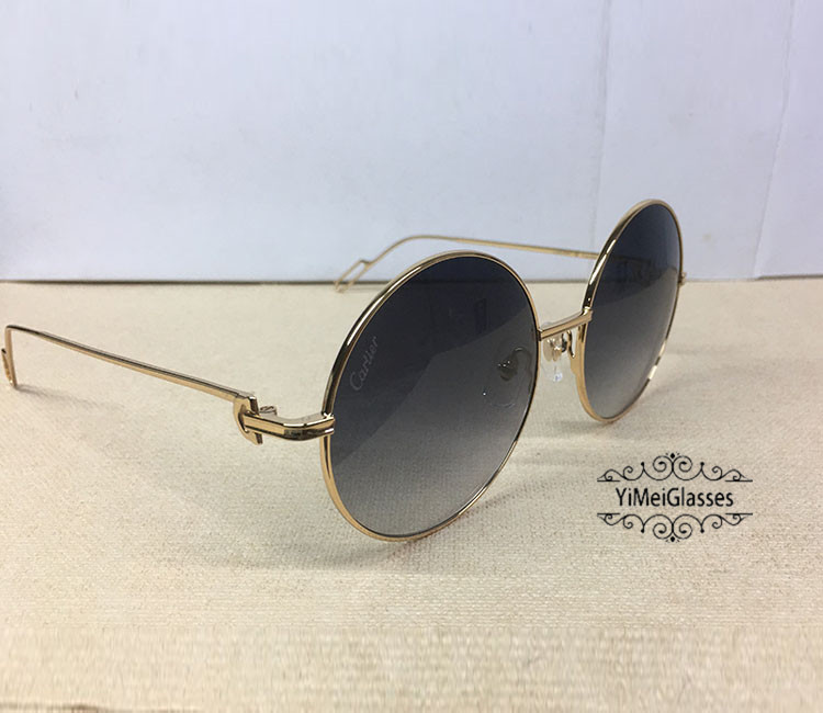 Cartier Eyeglasses Sunglasses Circular lens Metal Retro Full Frame ...