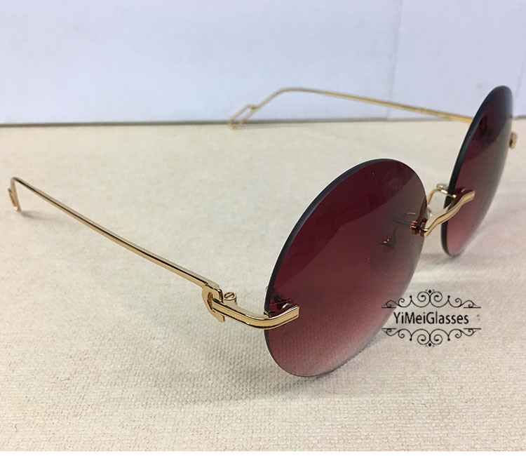 Cartier Sunglasses Eyeglassesclassic C Decor Metal Pilot Rimless Ct01130 Yimeiglasses
