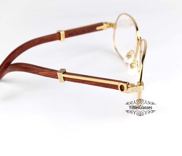 Cartier Classic Wooden GOLD Plated Full Frame Eyeglasses&Sunglasses ...