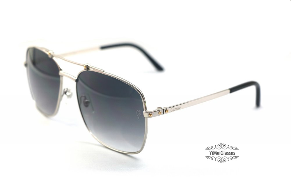 Cartier Double Bridge Design Aviators Fullframe Sunglasses ESW0013 ...