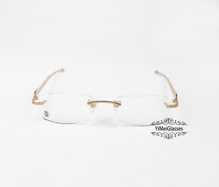 Cartier Panthère Metal Diamond Rimless Sunglasses Ct1180146 Yimeiglasses