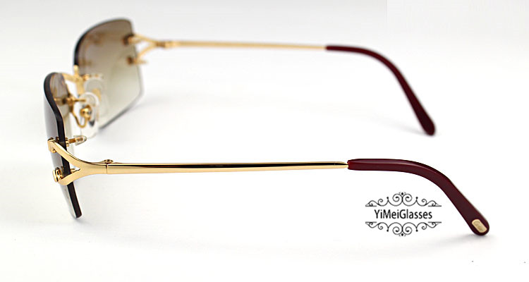 Cartier Retro C Decor Metal Rimless Sunglasses CT2804392 – Yimeiglasses