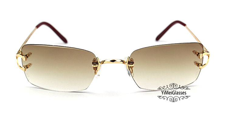 Cartier Retro C Decor Metal Rimless Sunglasses CT2804392 – Yimeiglasses