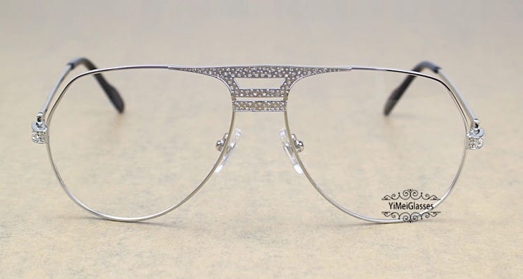 Cartier Retro Double Bridge Diamond Full Frame Eyeglasses CT1129 ...