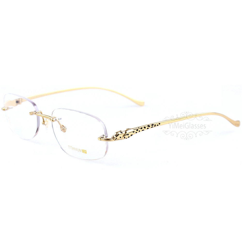 Cartier PANTHèRE Titanium Rimless Eyeglasses CT0058 – Yimeiglasses